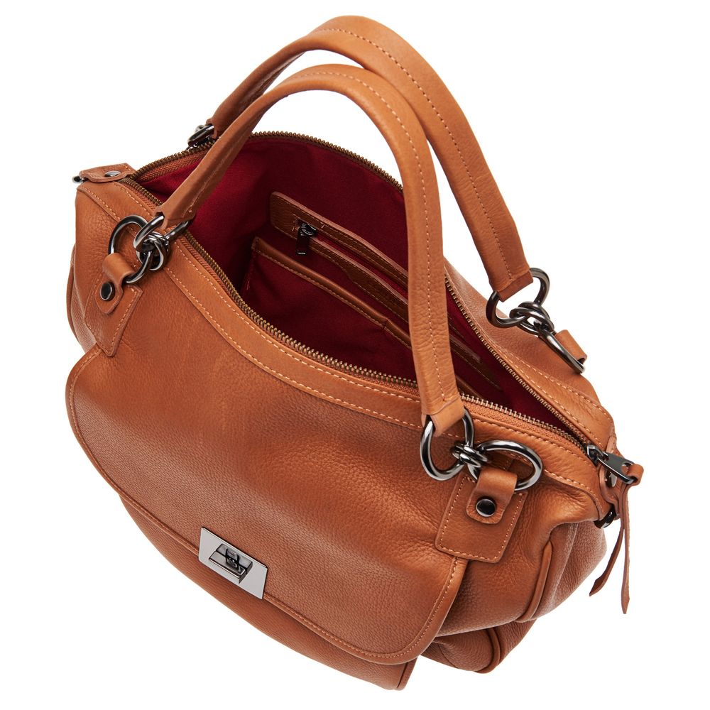 Bolsa De Ombro Feminina Silvia Couro - Caramelo - corello