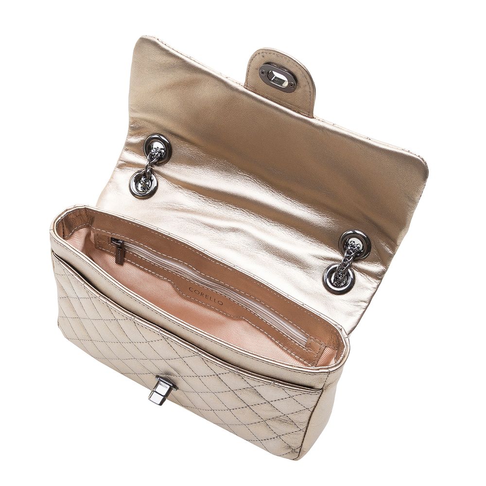 Bolsa De Ombro Feminina Couro - Floater Prata Velho - corello