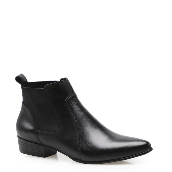 Bota Feminina Chelsea Boot - Couro Preto - corello