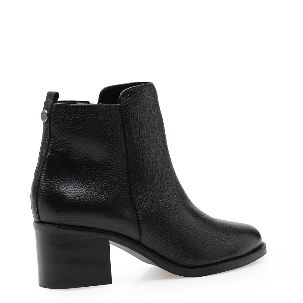 Bota Feminina Ankle Boot Couro Floater - Preto - corello