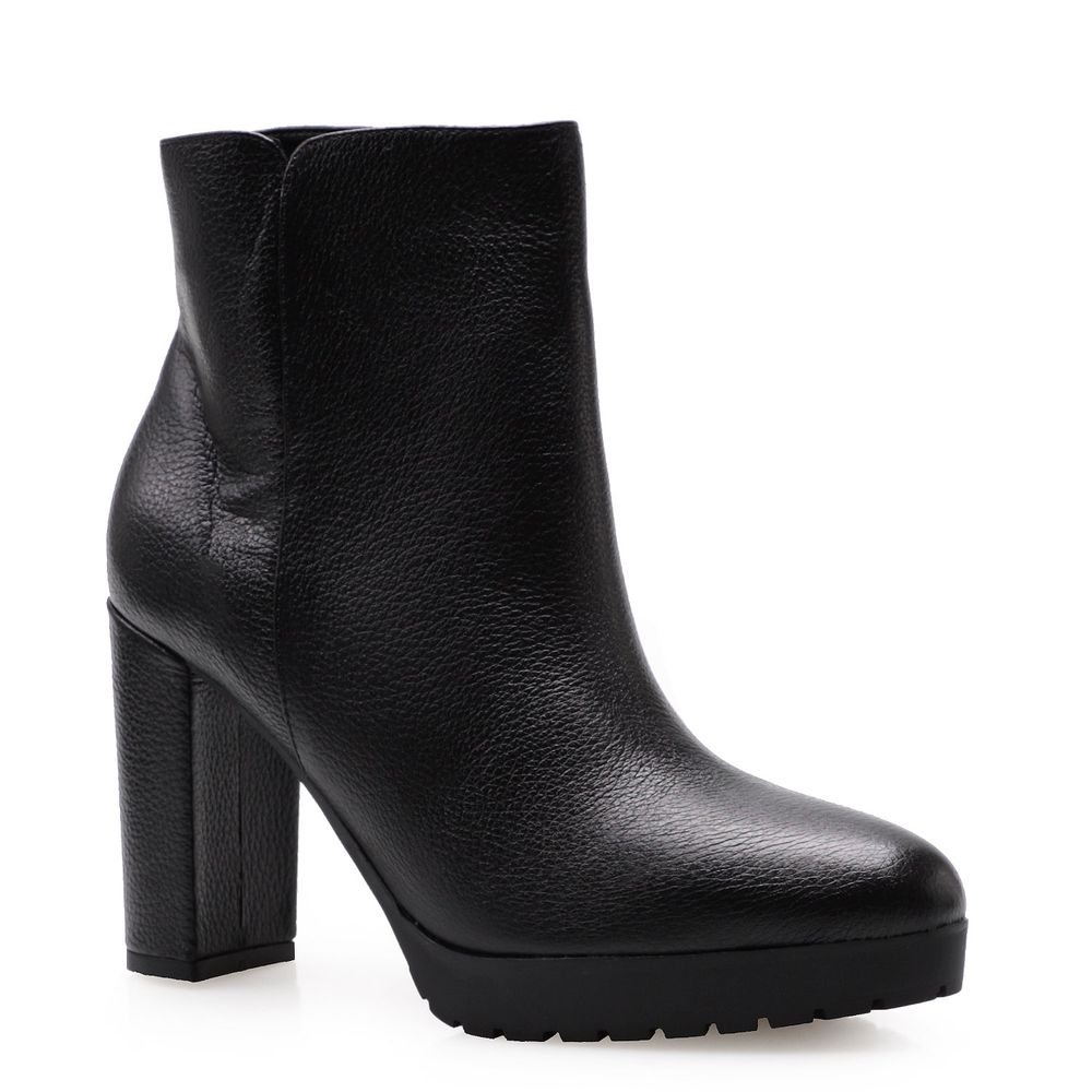 Bota Feminina Meia Pata Basic - Couro Floater Preto - corello