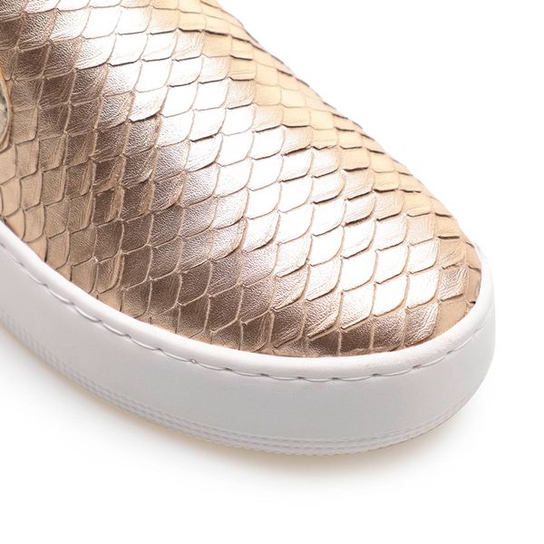 Slip On - Couro Python Escamado Ouro - corello