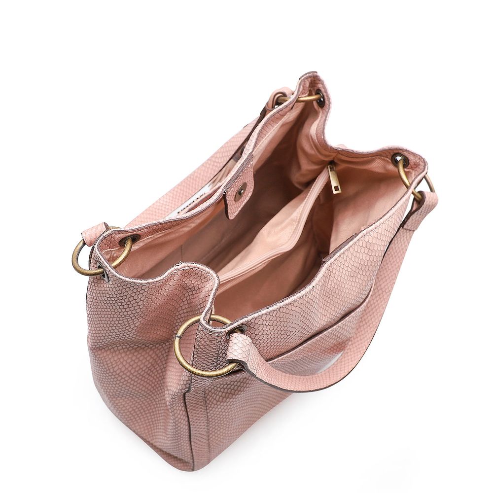 Bolsa Sacola Feminina - Couro New Python Rosa - corello