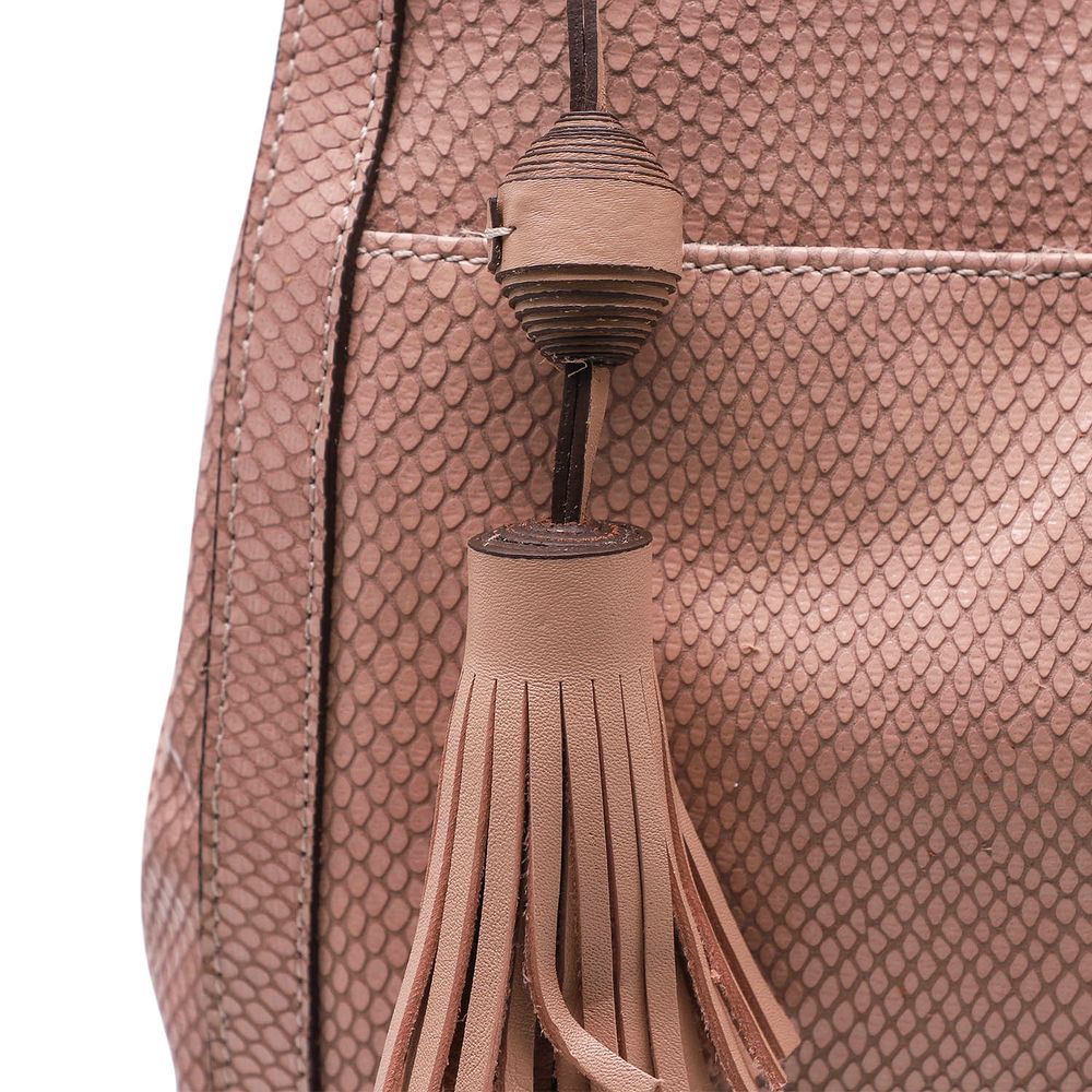 Bolsa Sacola Feminina - Couro New Python Rosa - corello