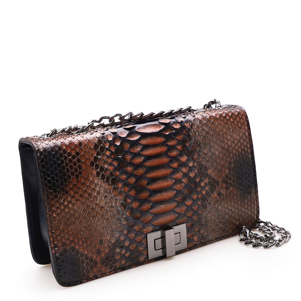 Bolsa De Ombro Feminina Python - Couro Python Multicolorido - corello