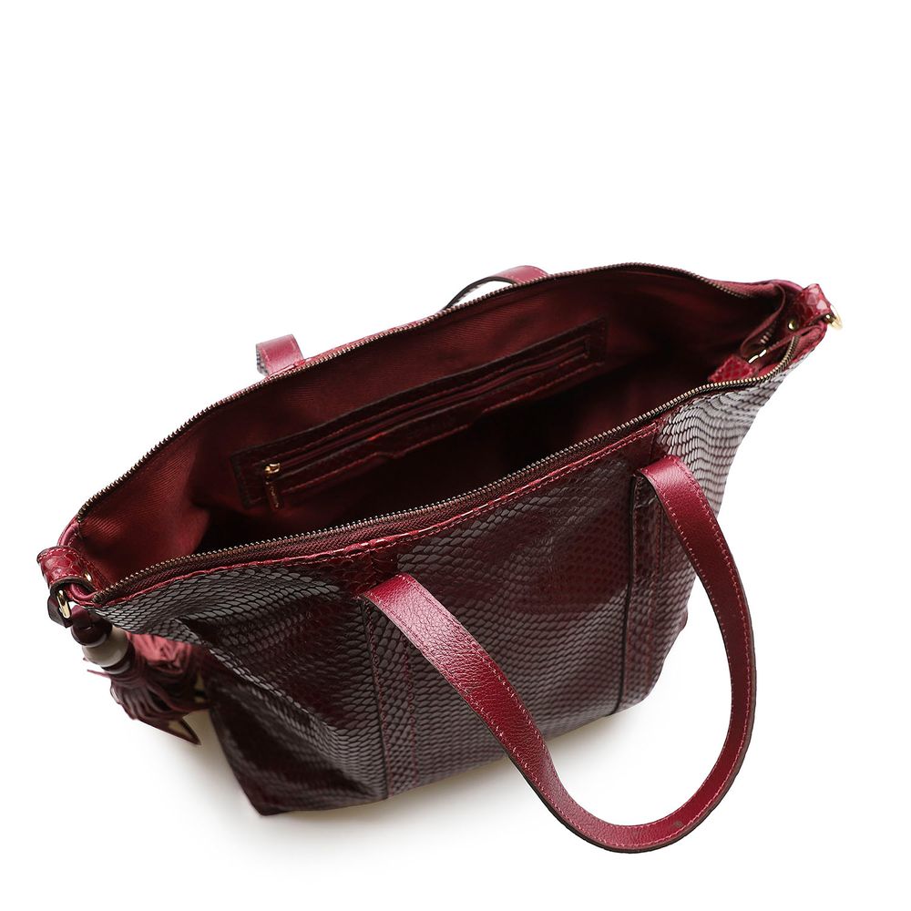 Bolsa Sacola - Couro Python Vinho - corello
