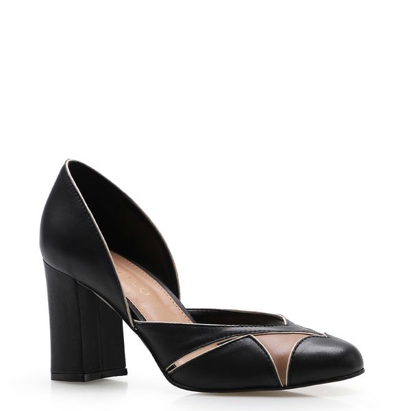 Scarpin Details - Couro Preto - corello
