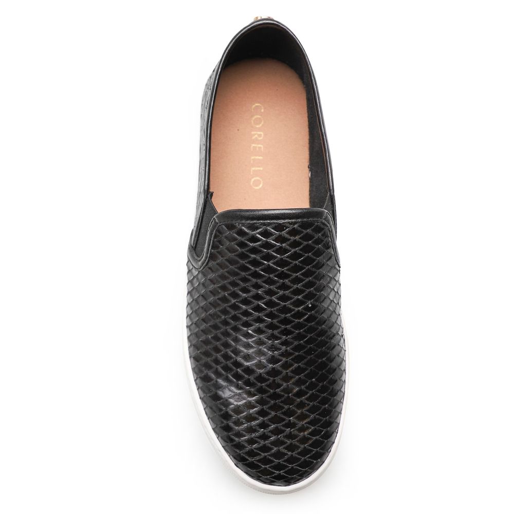 Slip On Python - Couro Preto - corello
