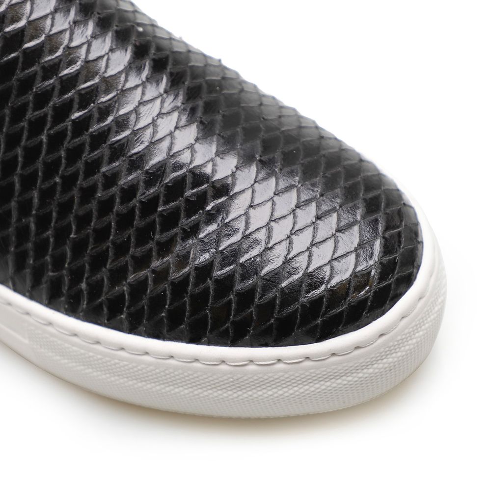 Slip On Python - Couro Preto - corello