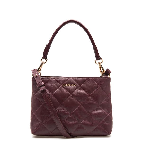 Bolsa De Mão Matelassê - Couro Vinho - corello