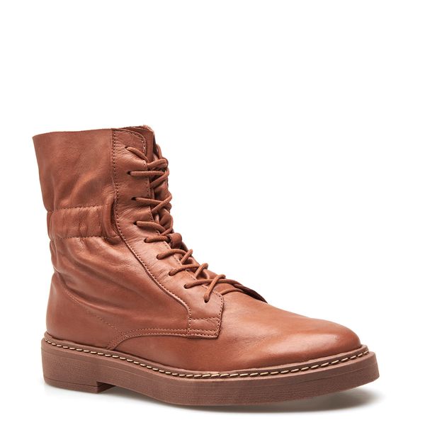 Bota Feminina Coturno - Couro Caramelo - corello