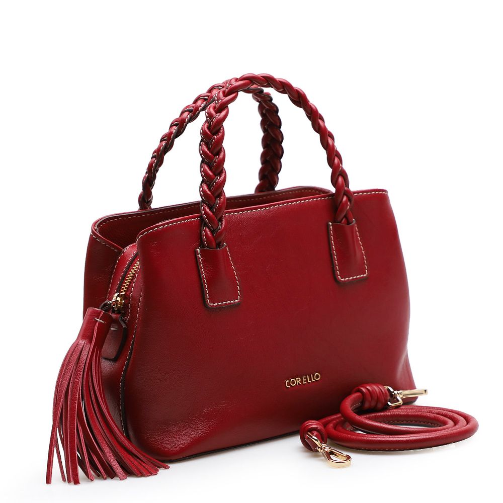 Bolsa Tote - Couro Vermelho - corello