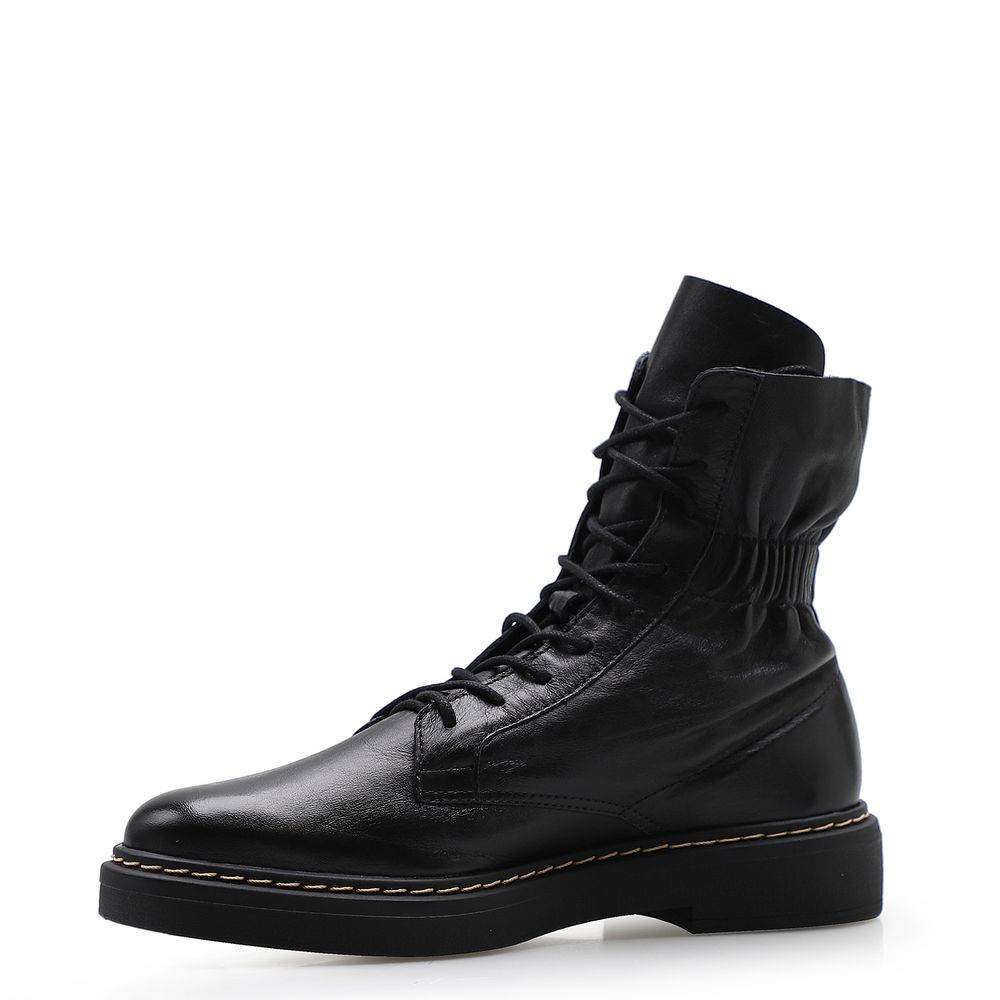 Bota Feminina Coturno - Couro Preto - corello