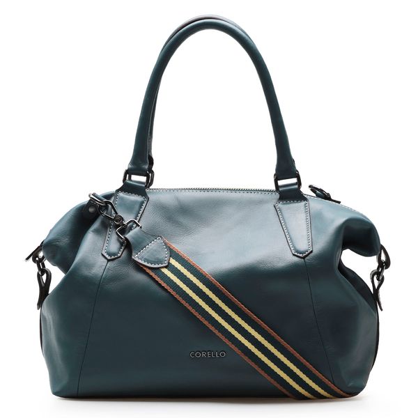 Bolsa Tote - Couro Azul - corello