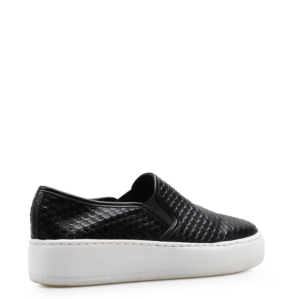 Slip On - Couro Python Escamado Preto - corello