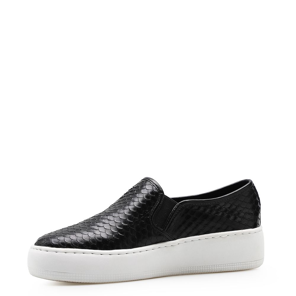 Slip On - Couro Python Escamado Preto - corello