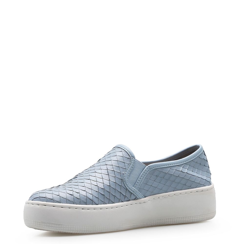 Slip On - Couro Python Escamado Azul - corello